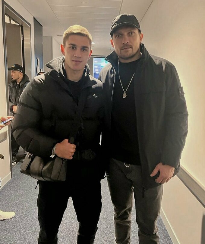 Brentford midfielder Yegor Yarmolyuk attended the fight between Fury ...