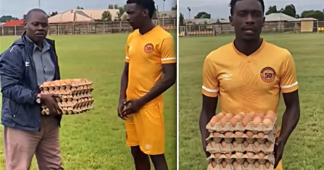 In Zambia, the best football player of the match received a reward — 5 ...
